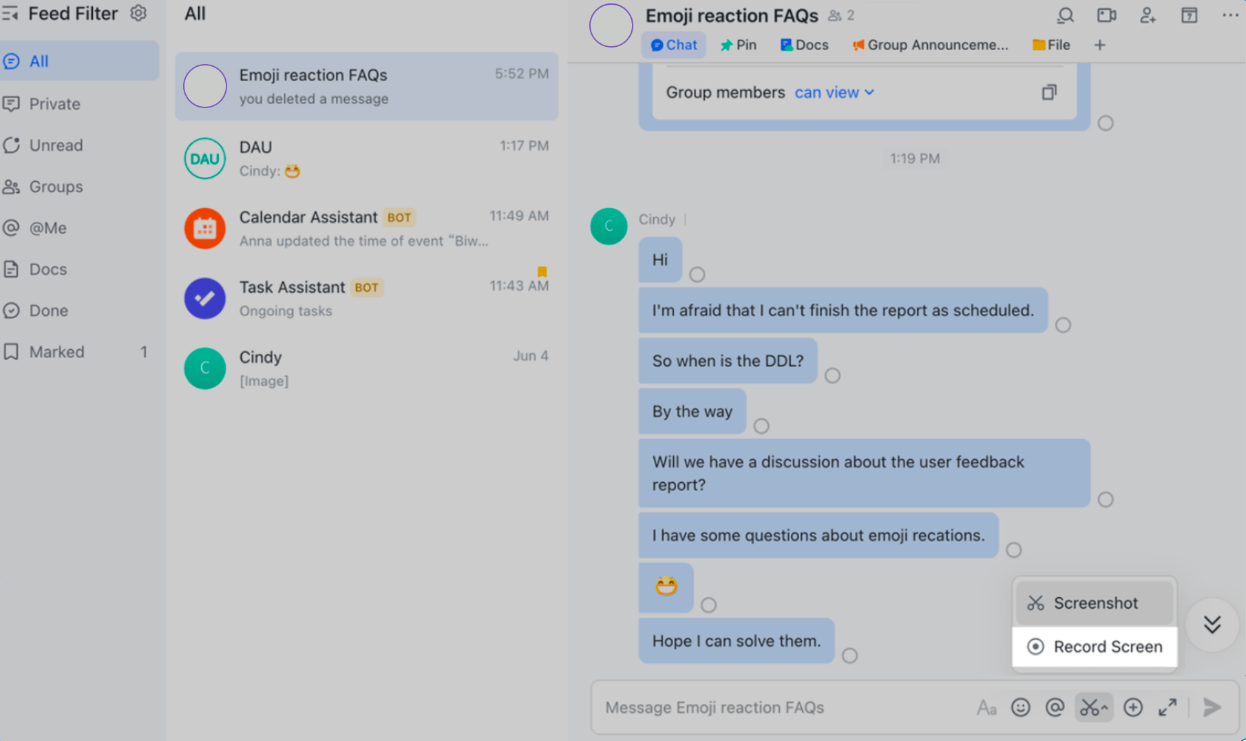 Messenger Change Log