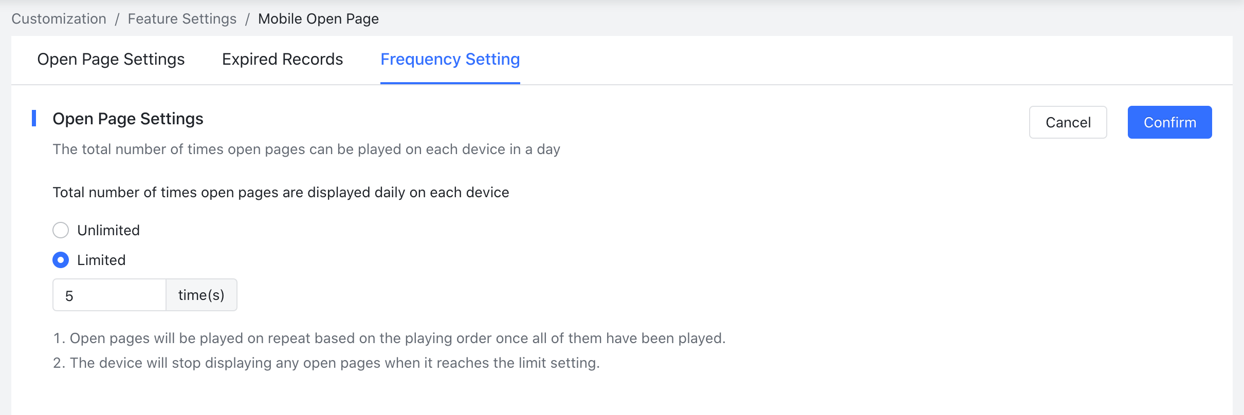 Admin | Customize a mobile open page on Feishu