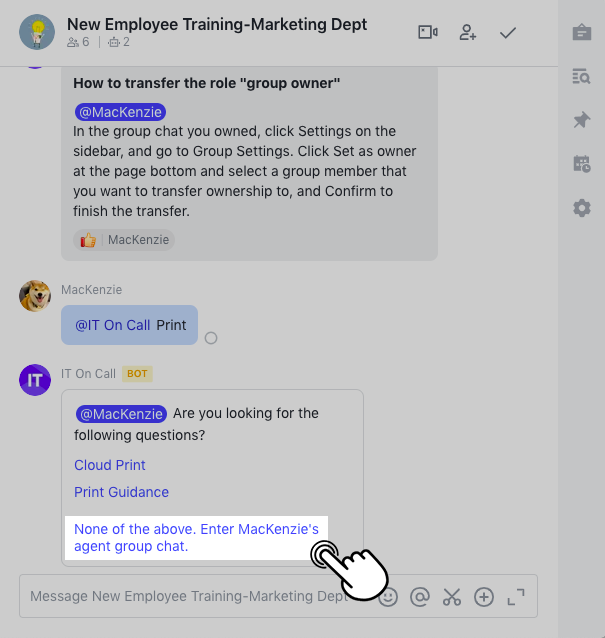 Use Help Desk bots in group chats
