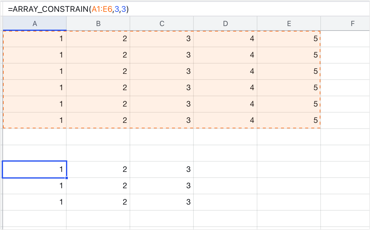 ARRAY_CONSTRAIN function for Sheets