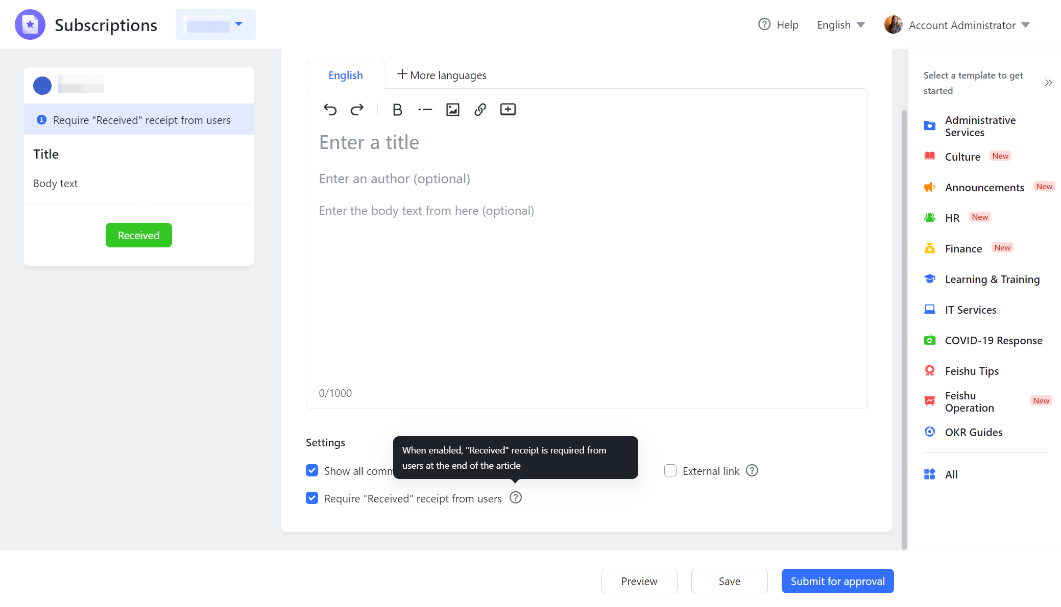 Set up "Label as read" for Broadcasters messages