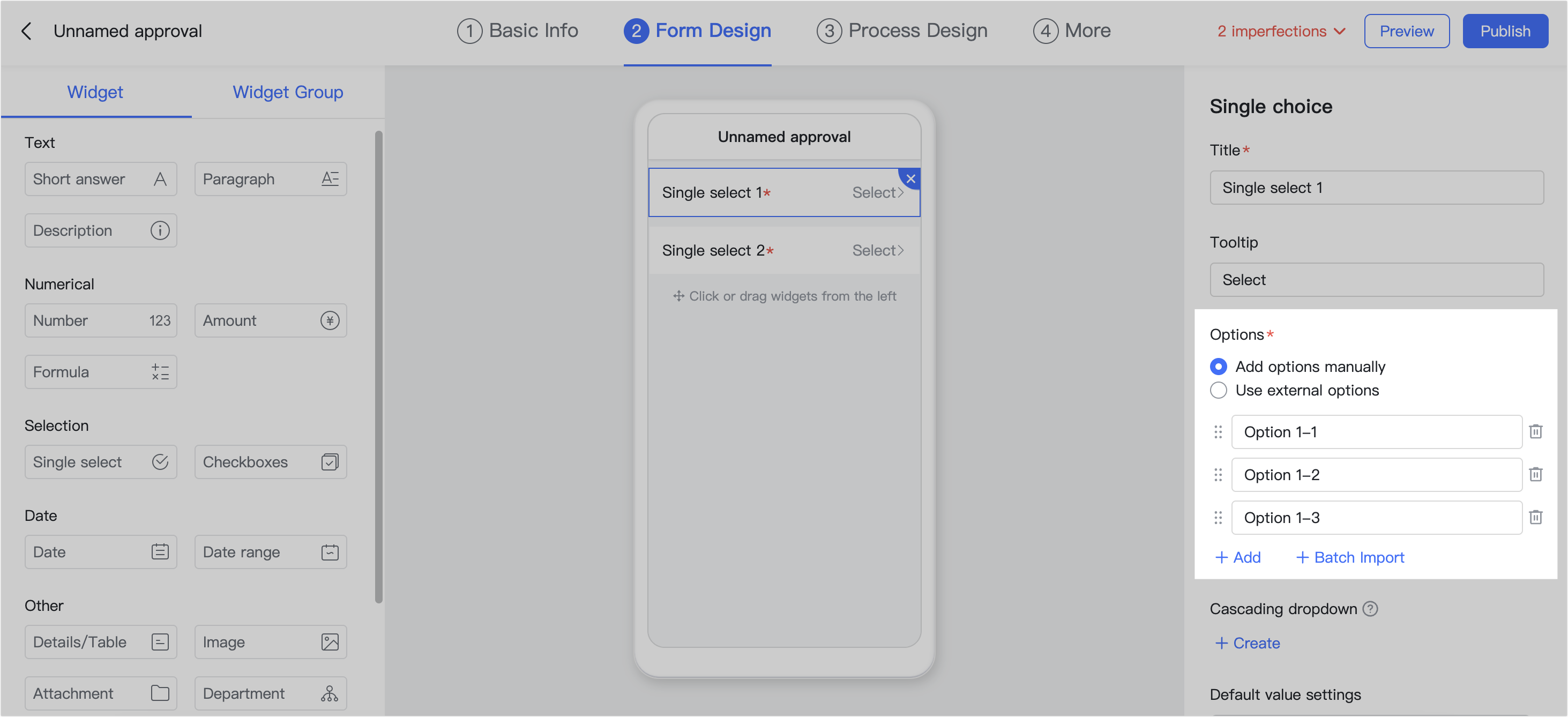 Admin | Add a cascading dropdown