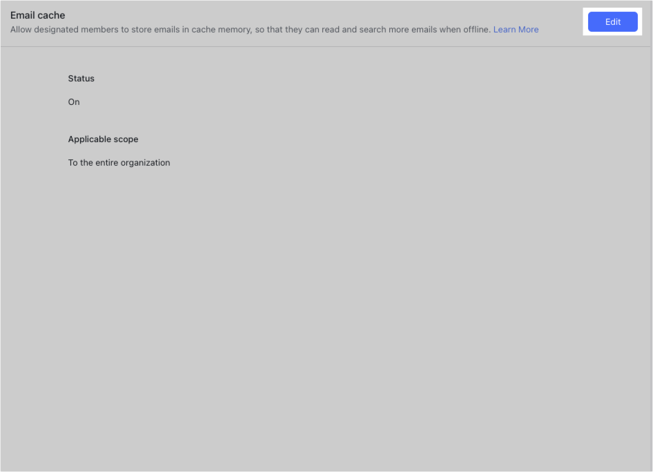 Admin | Turn on email caching