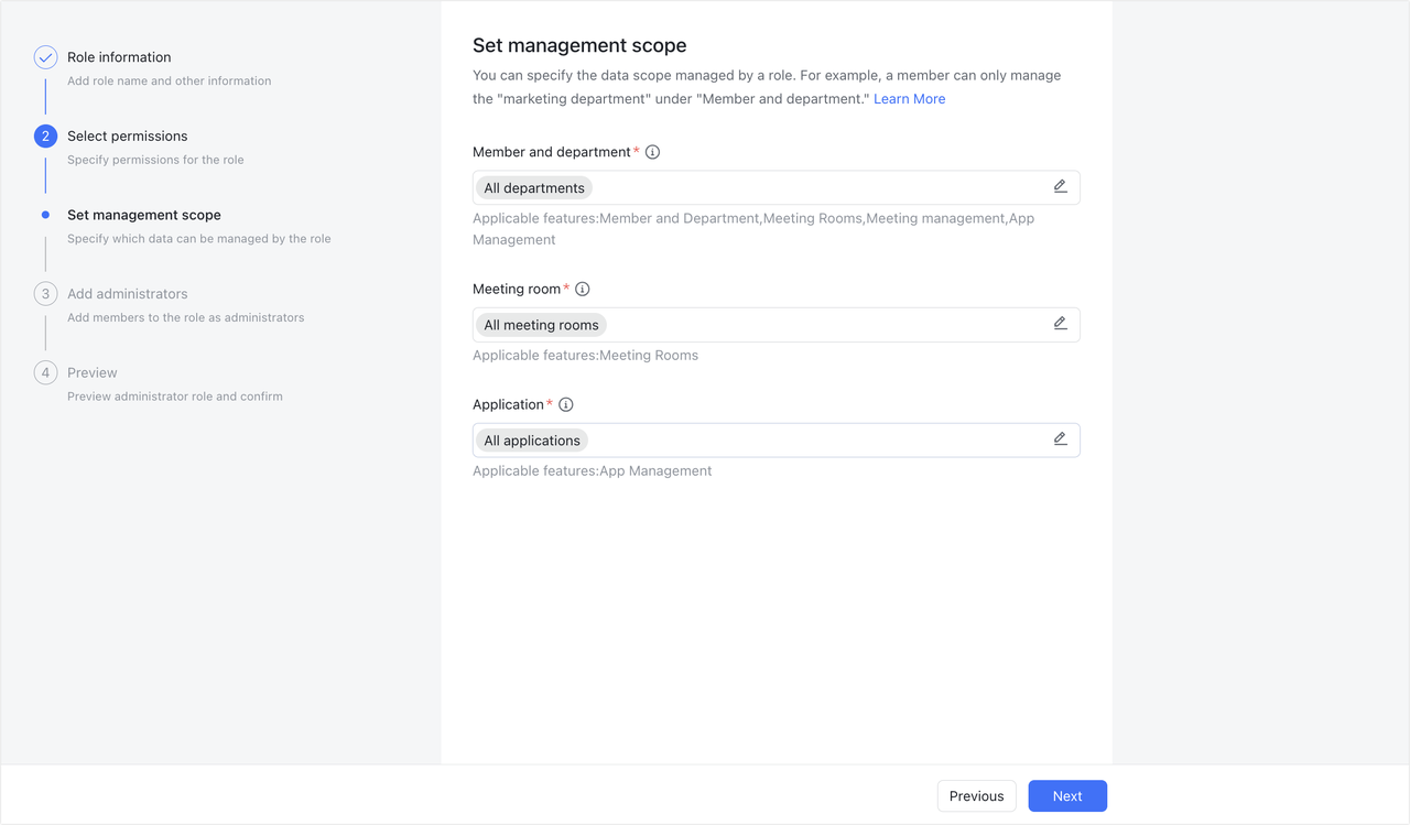 Admin | Set up video meeting management permissions for administrators