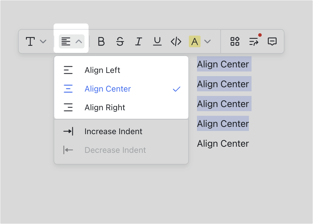 Indent and align content in Docs