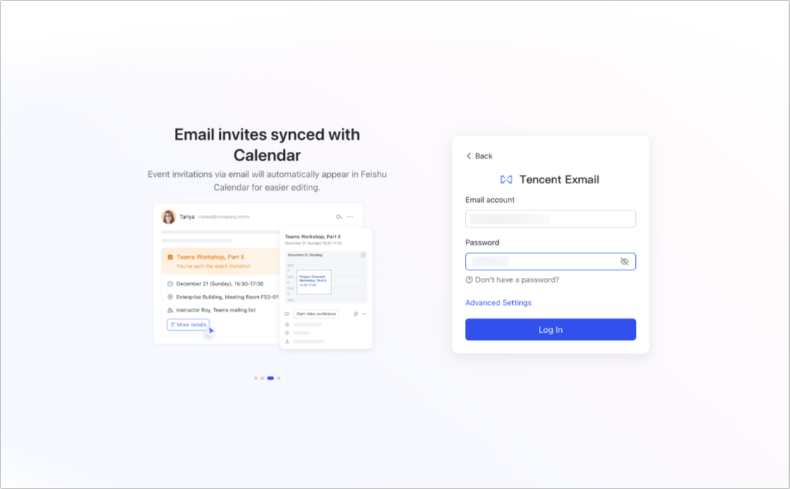 Log in to other business email accounts in Feishu Mail