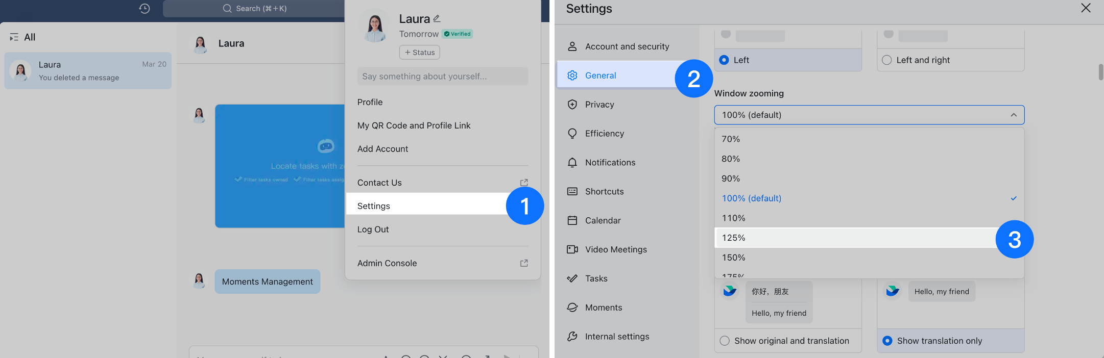 Adjust the zoom level in Feishu