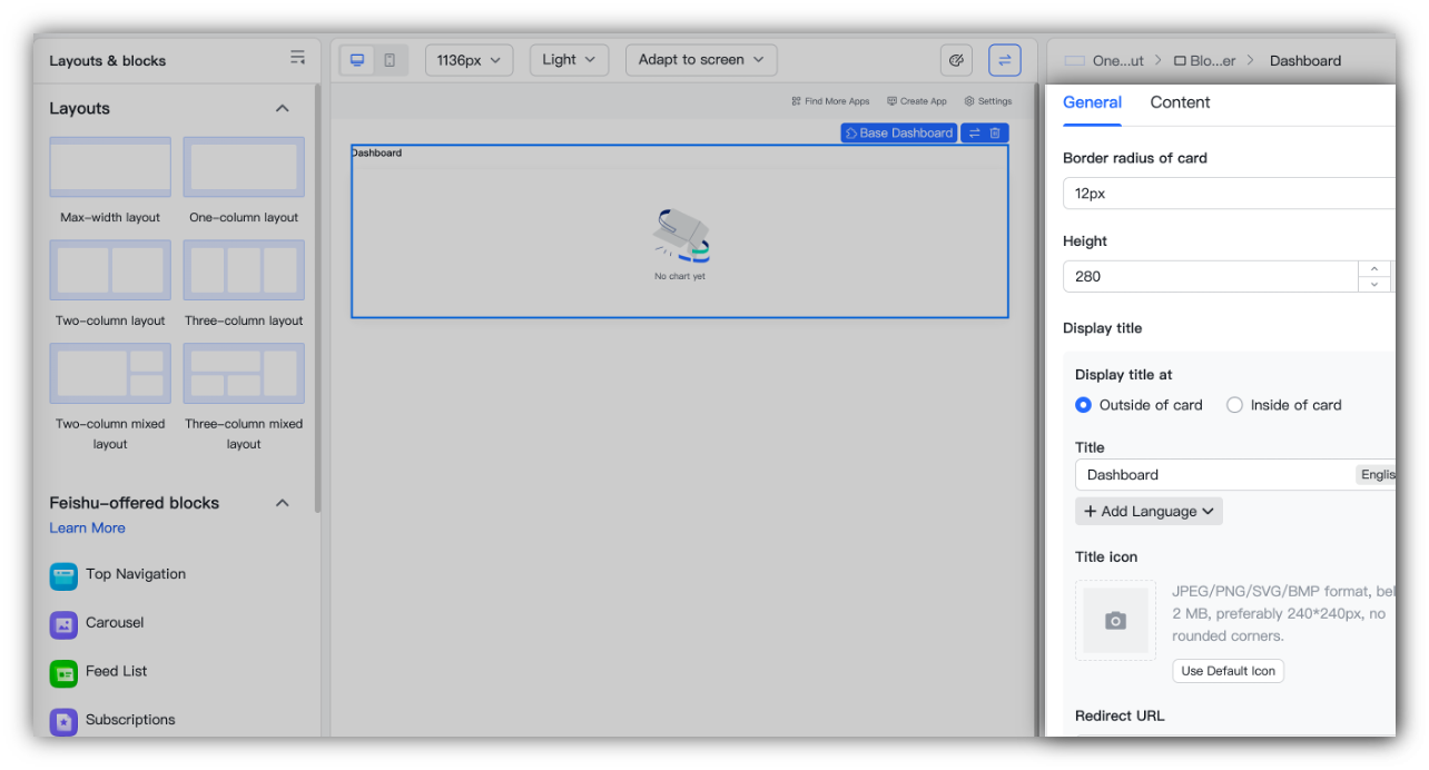 Use the Base Dashboard block