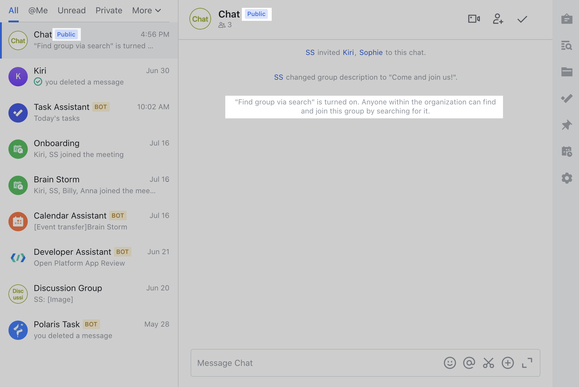 Messenger Change Log