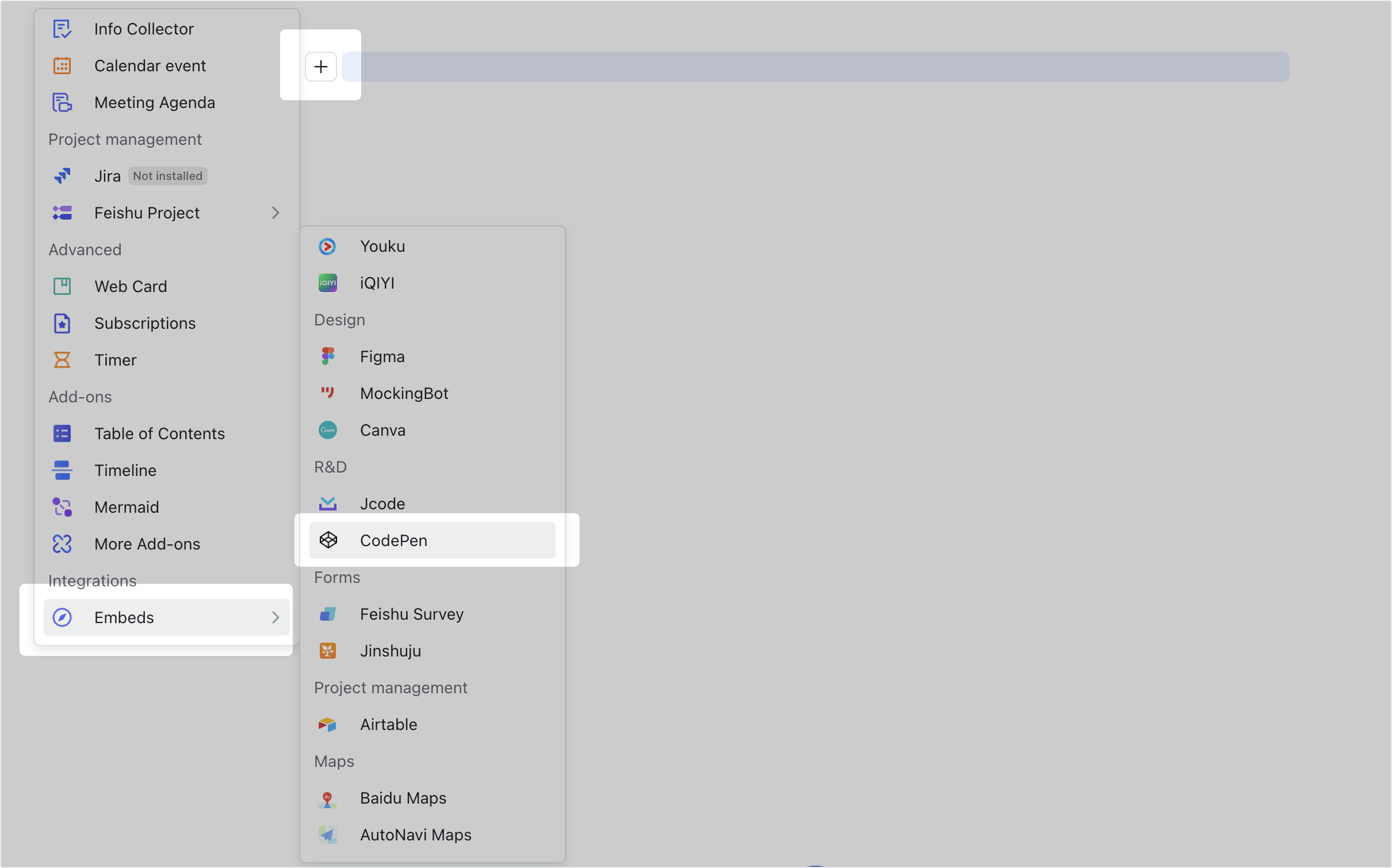 Embed CodePen in Docs