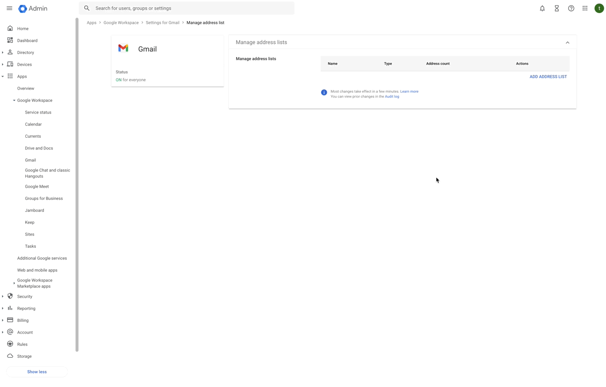 Admin | Configure email domain allowlist in the Google Workspace admin console