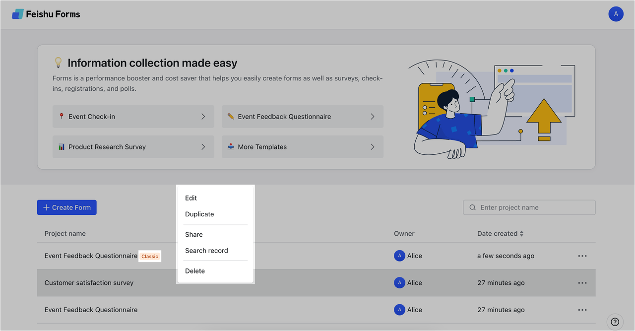 Use Feishu Forms