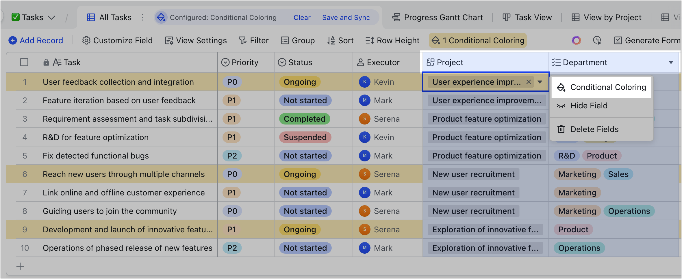 Use conditional coloring in Base