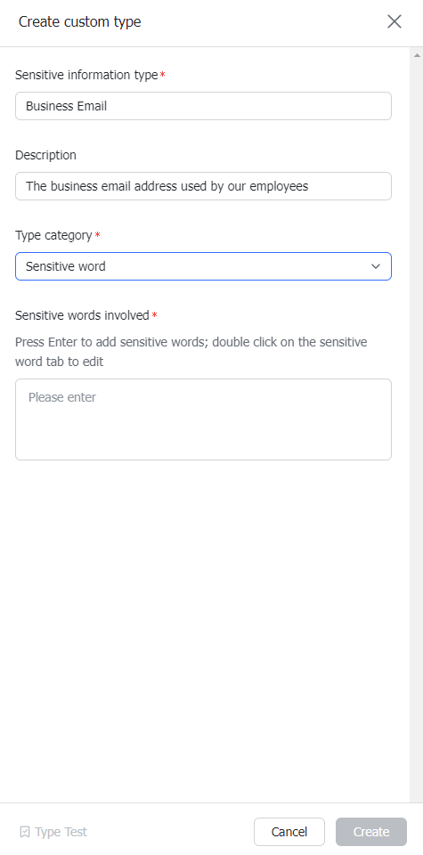 Admin | Set sensitive information types