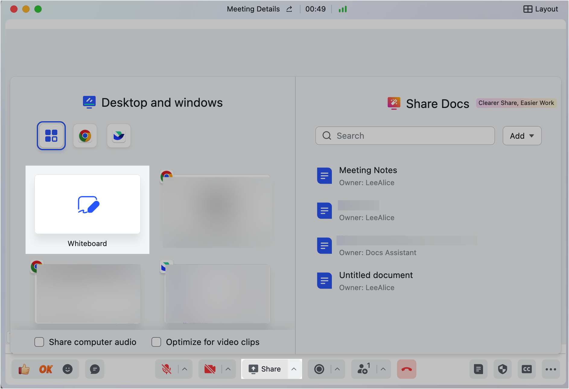 Share a virtual whiteboard