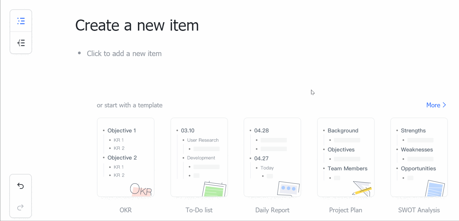 Edit MindNotes and use the toolbar
