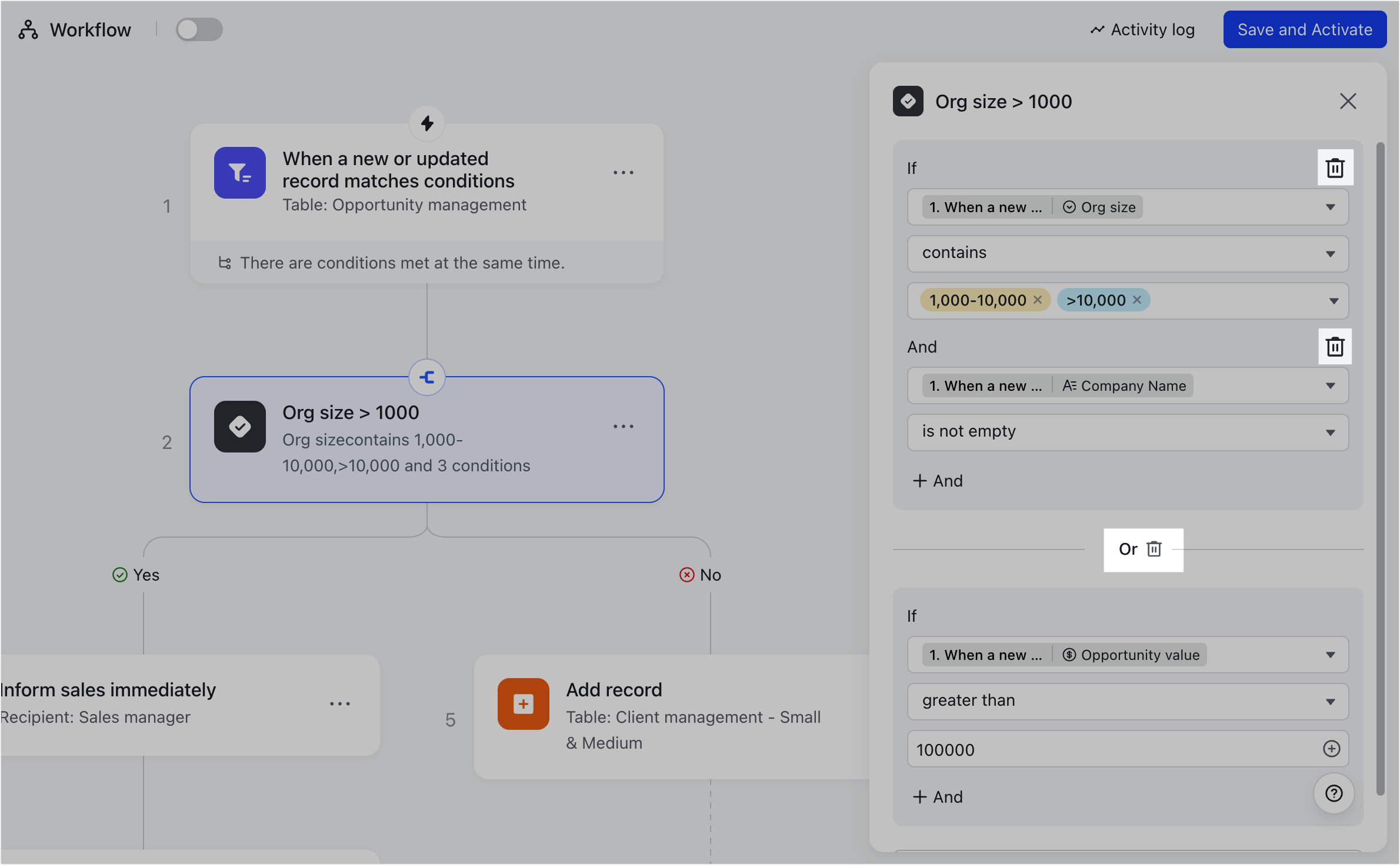 Use the IF/Else node in Workflow