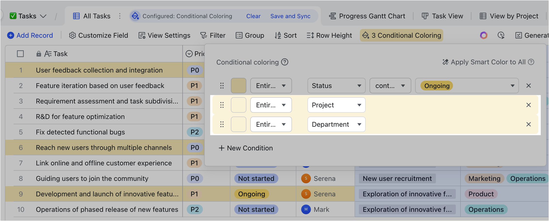 Use conditional coloring in Base