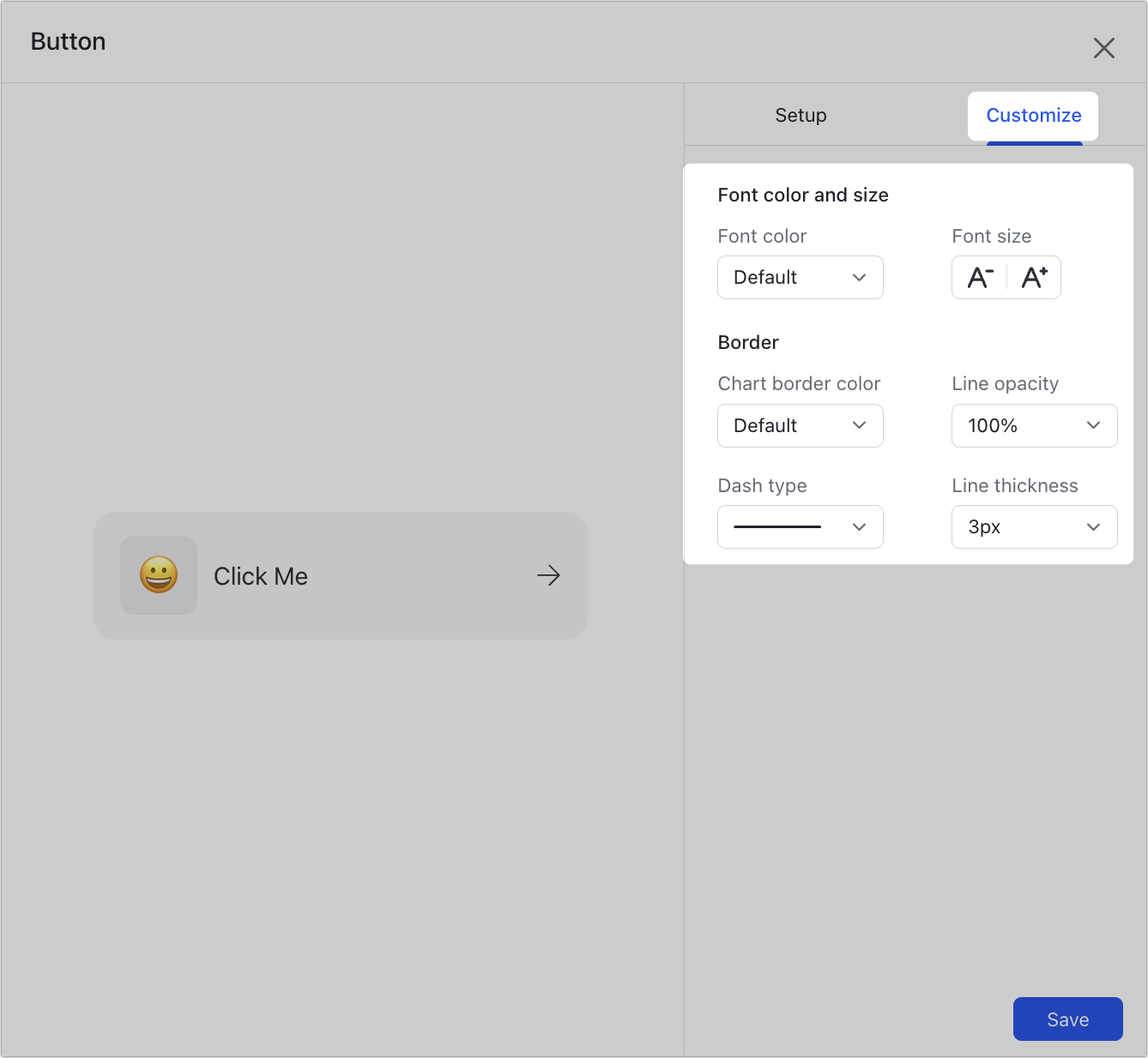 Use button blocks in Base dashboards