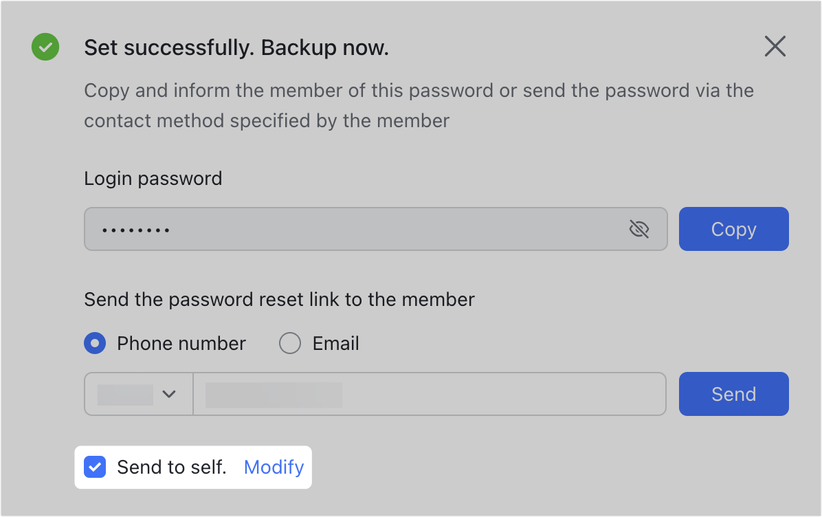 Admin | Reset member passwords