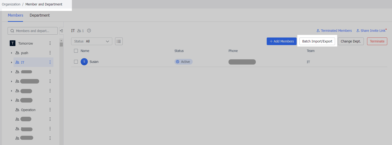 Admin | Manage member profile