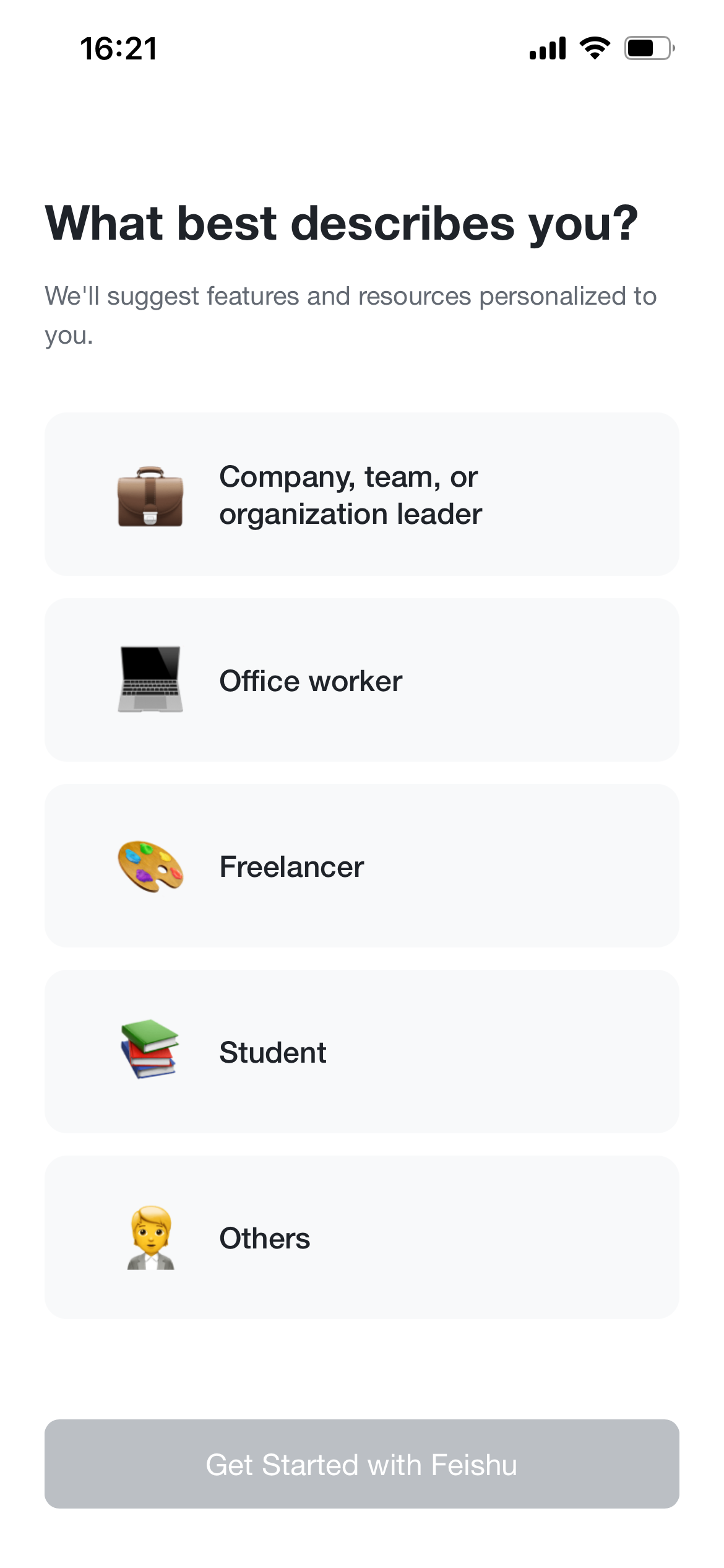 Create an organization