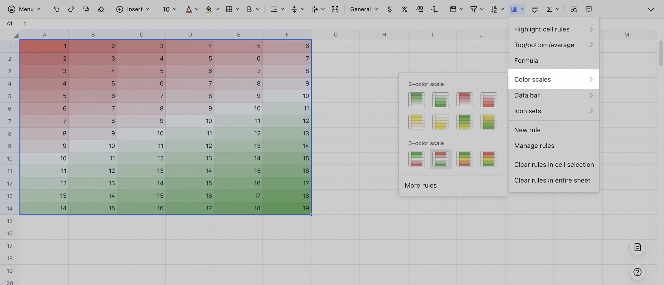 Use conditional formatting in Sheets