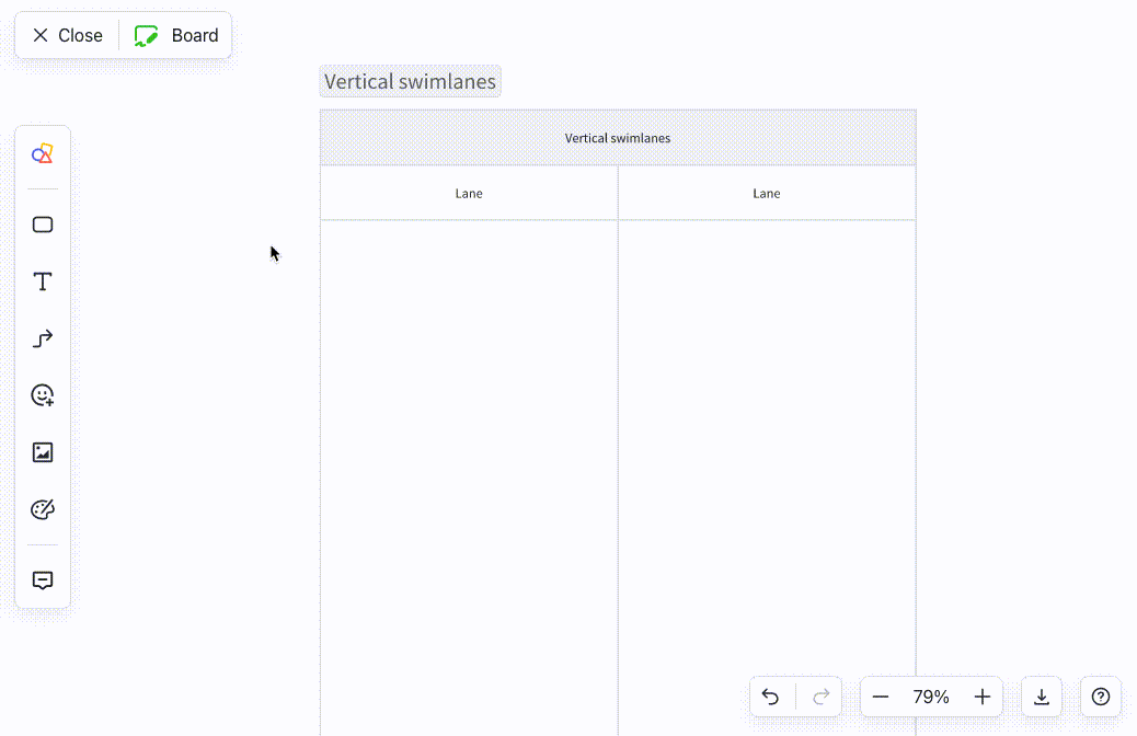 Use swimlane diagrams on a board