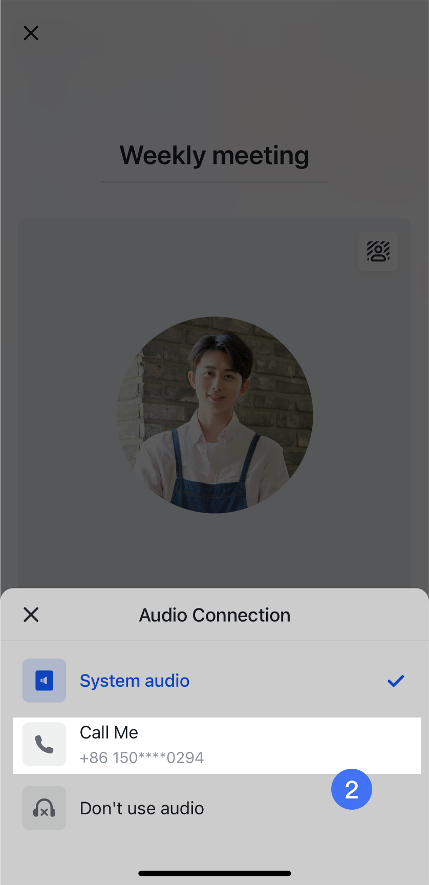 Use phone audio during a video meeting