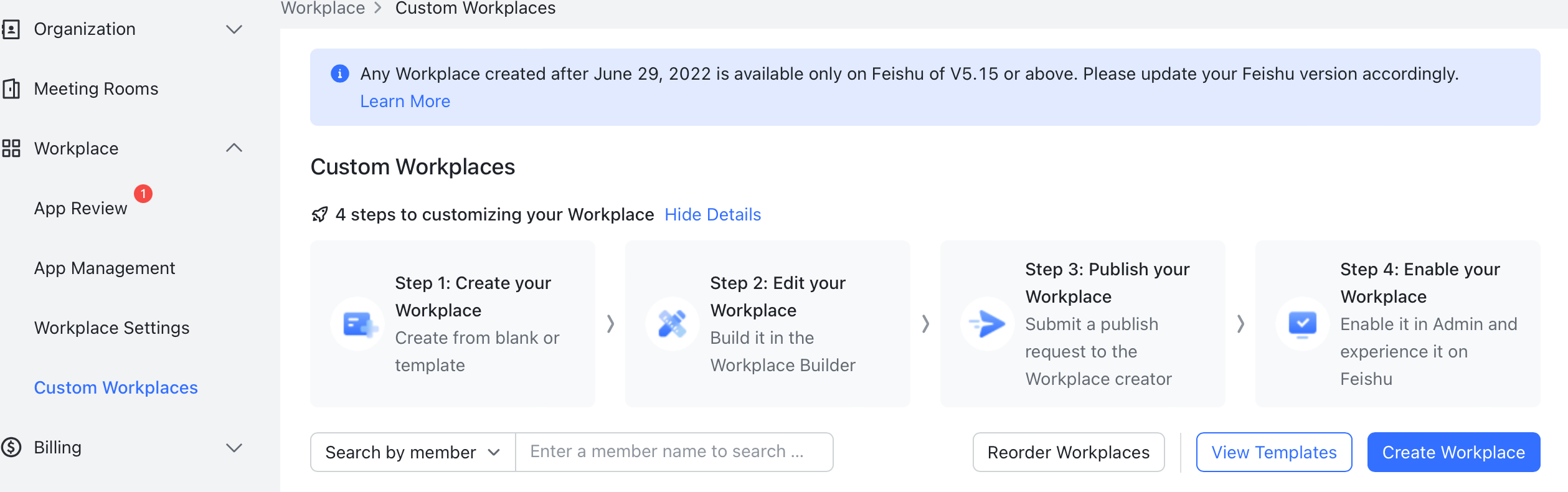 Create a Custom Workplace