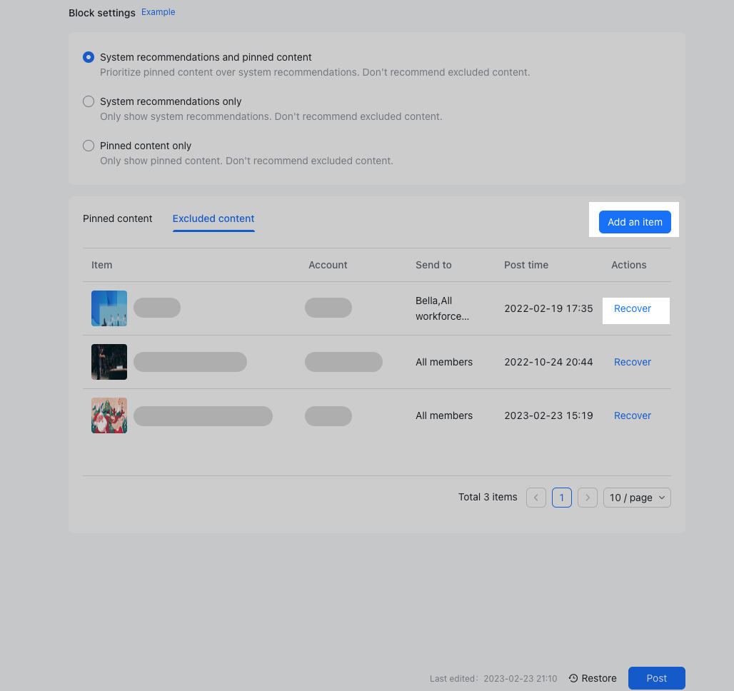 Use the Subscriptions block