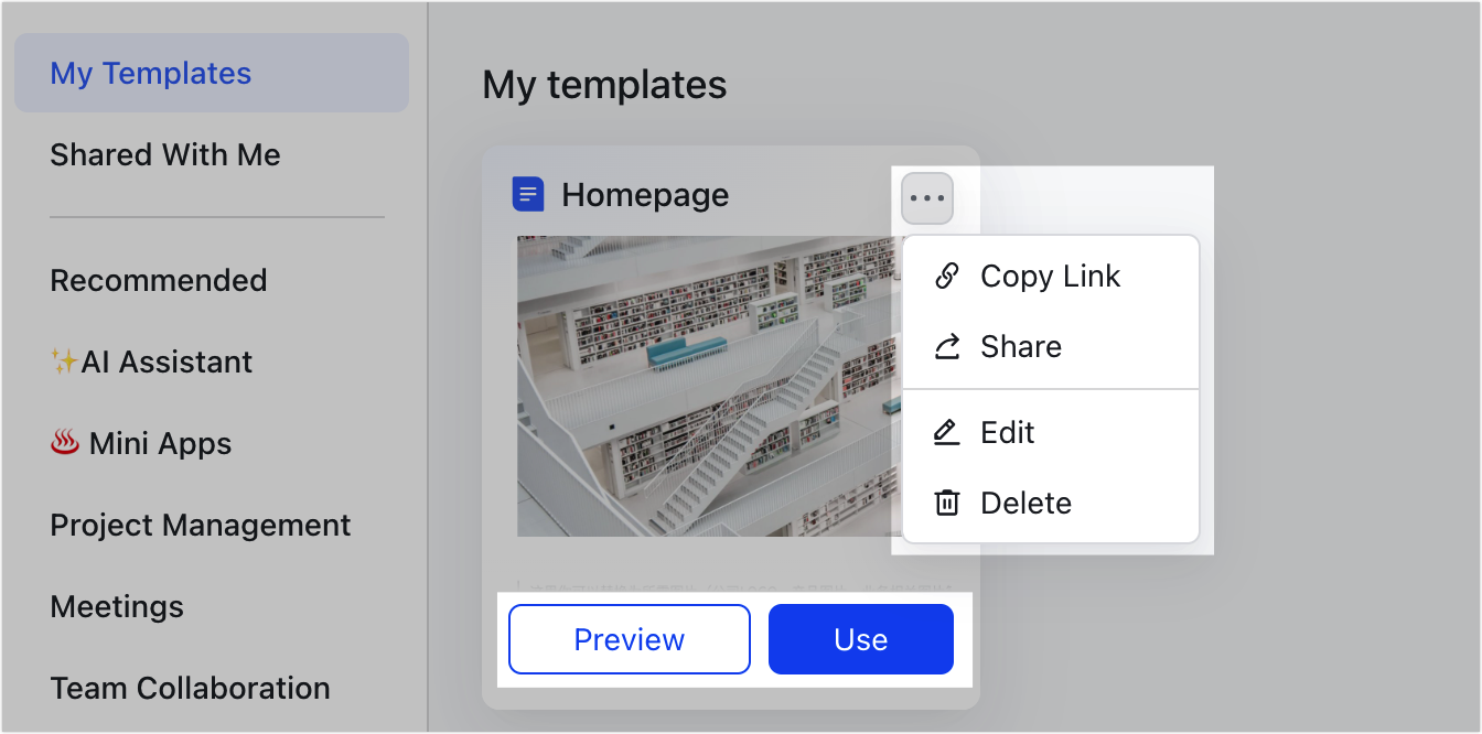 Use custom templates