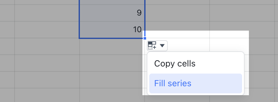 Use autofill in Sheets