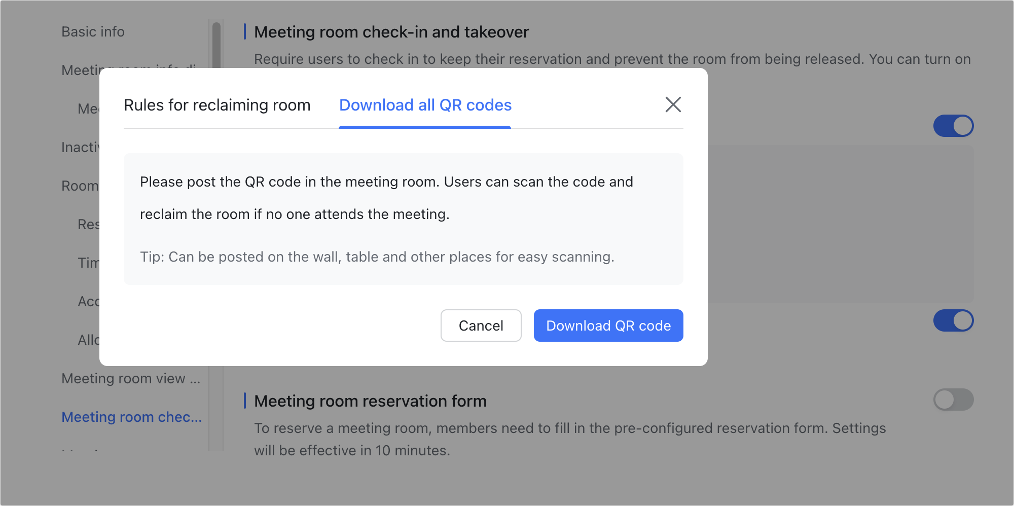 Admin | Configure meeting room takeover
