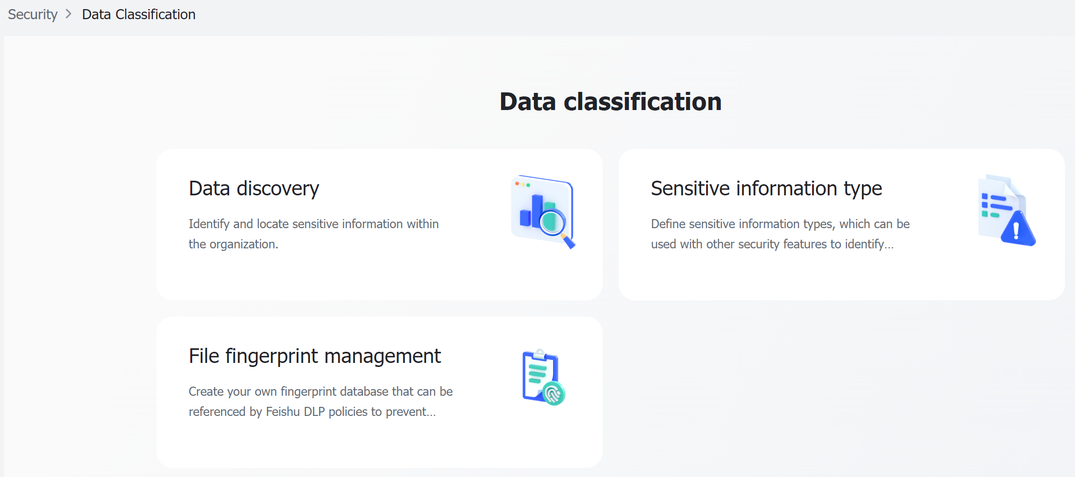 Admin | Set sensitive information types