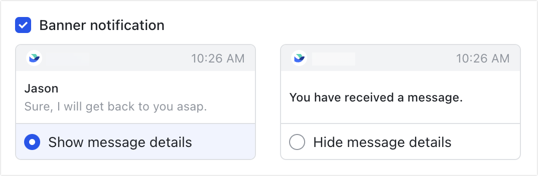 Set up message notifications