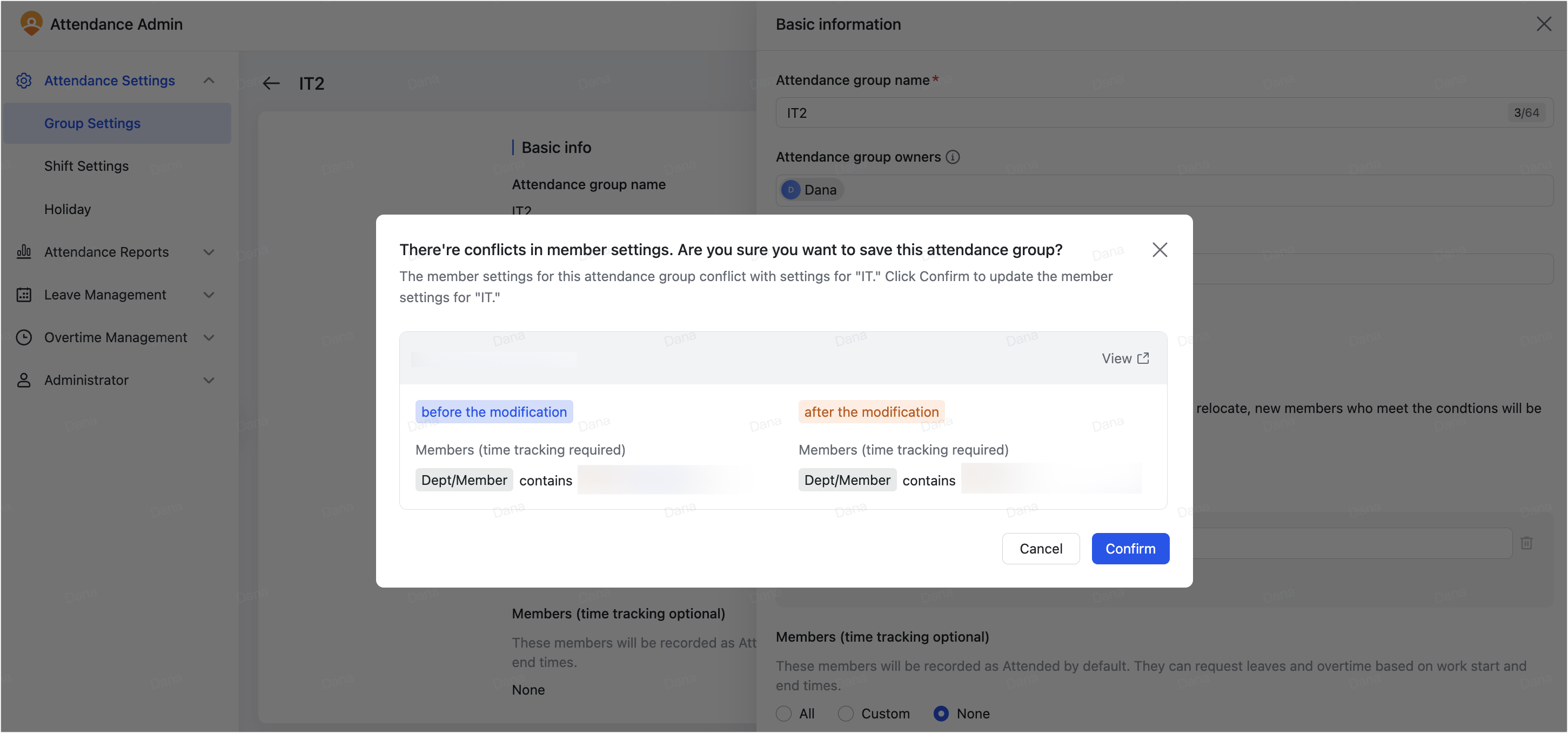 Admin | Set up attendance group