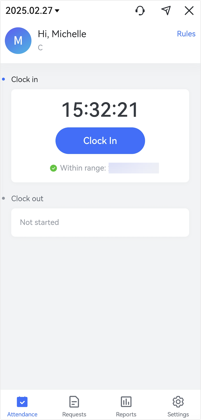 Clock in and out for work