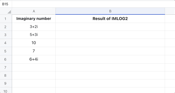 IMLOG2 function for Sheets