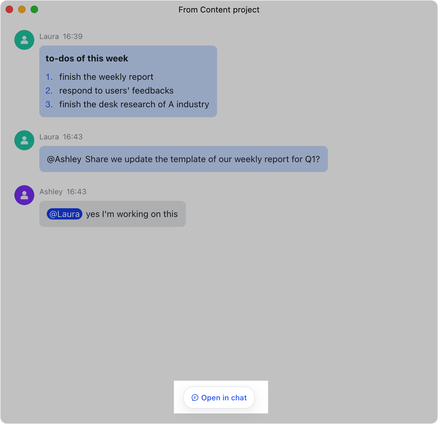 Copy and paste a message link