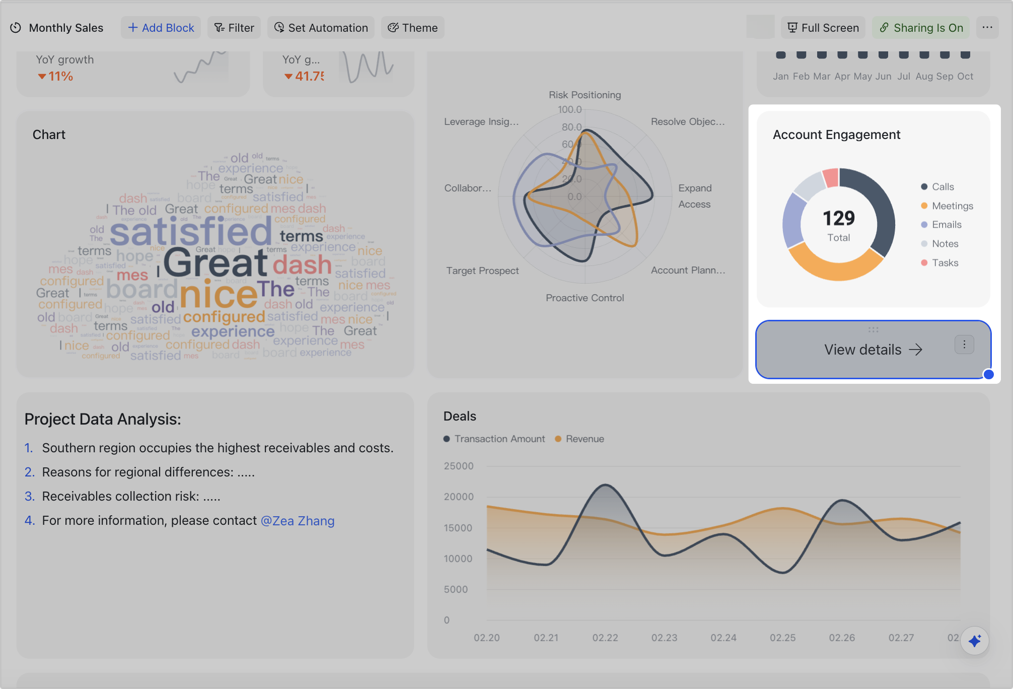 Use button blocks in Base dashboards