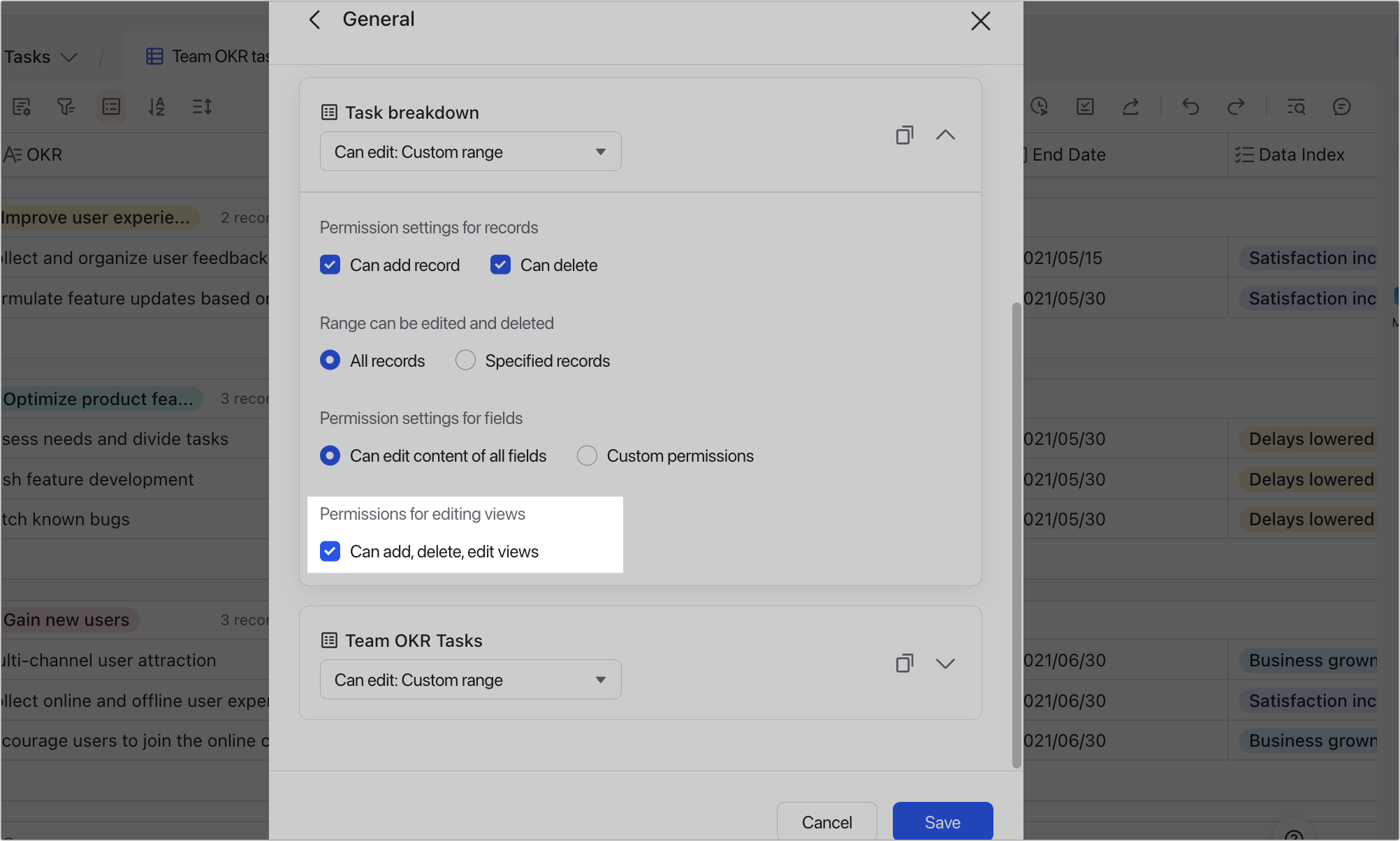 V7.13 Preview advanced permissions configurations for Base!