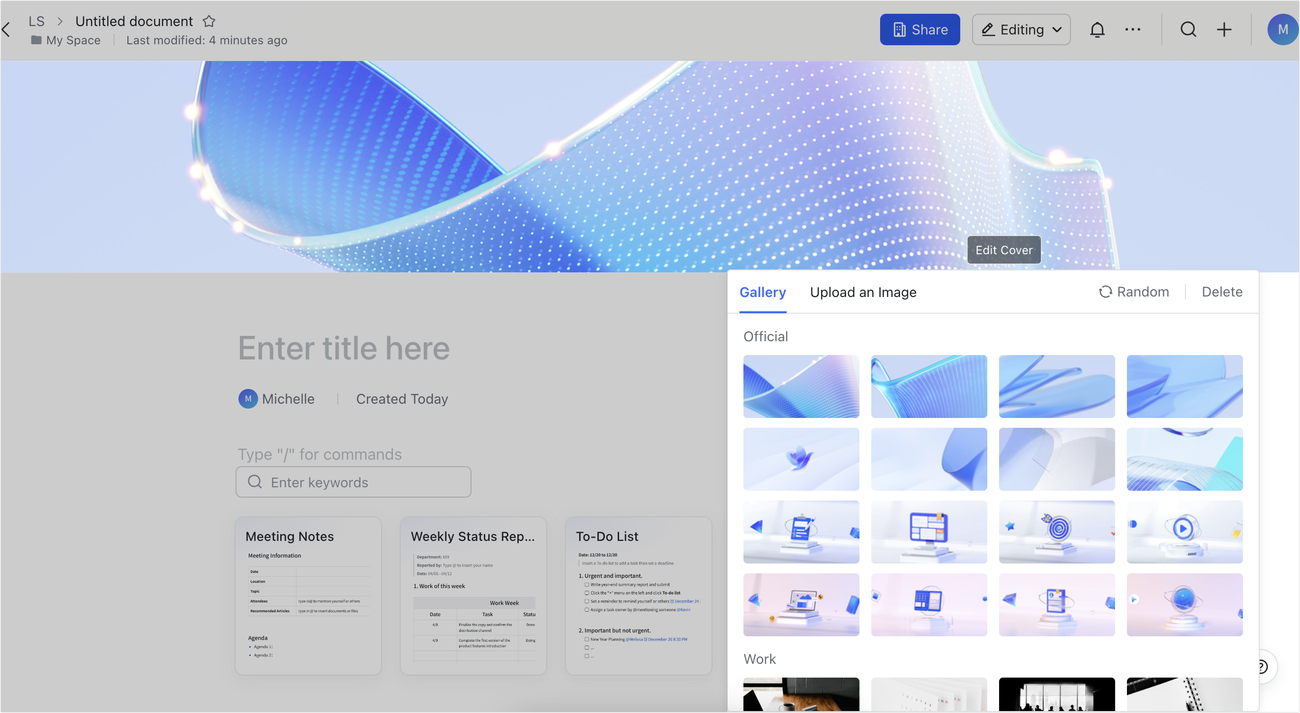 Add and edit covers in Docs