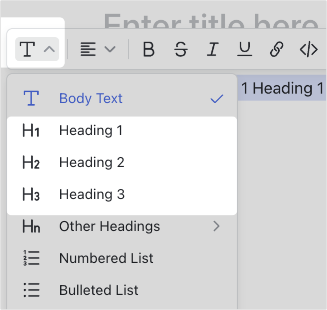 Use headings and table of contents in Docs