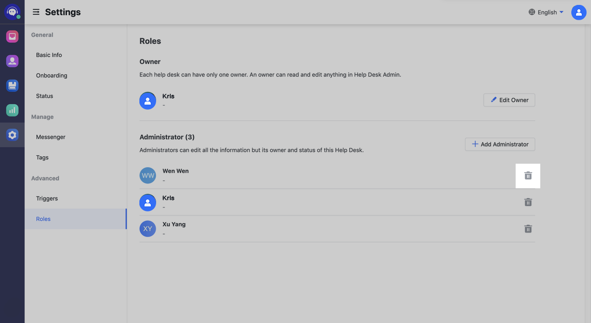 Adjust Help Desk settings