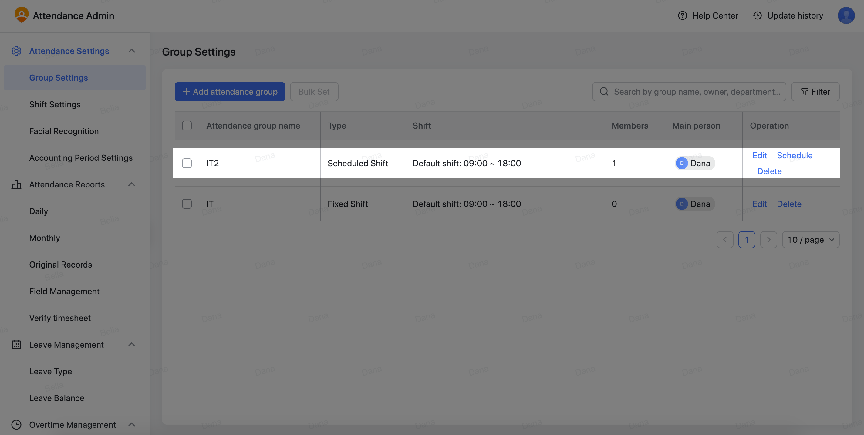 Admin | Use scheduling attendance