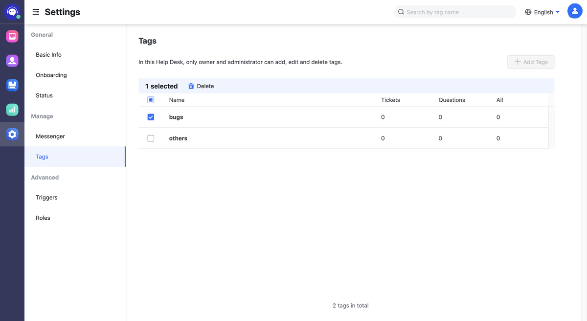 Adjust Help Desk settings