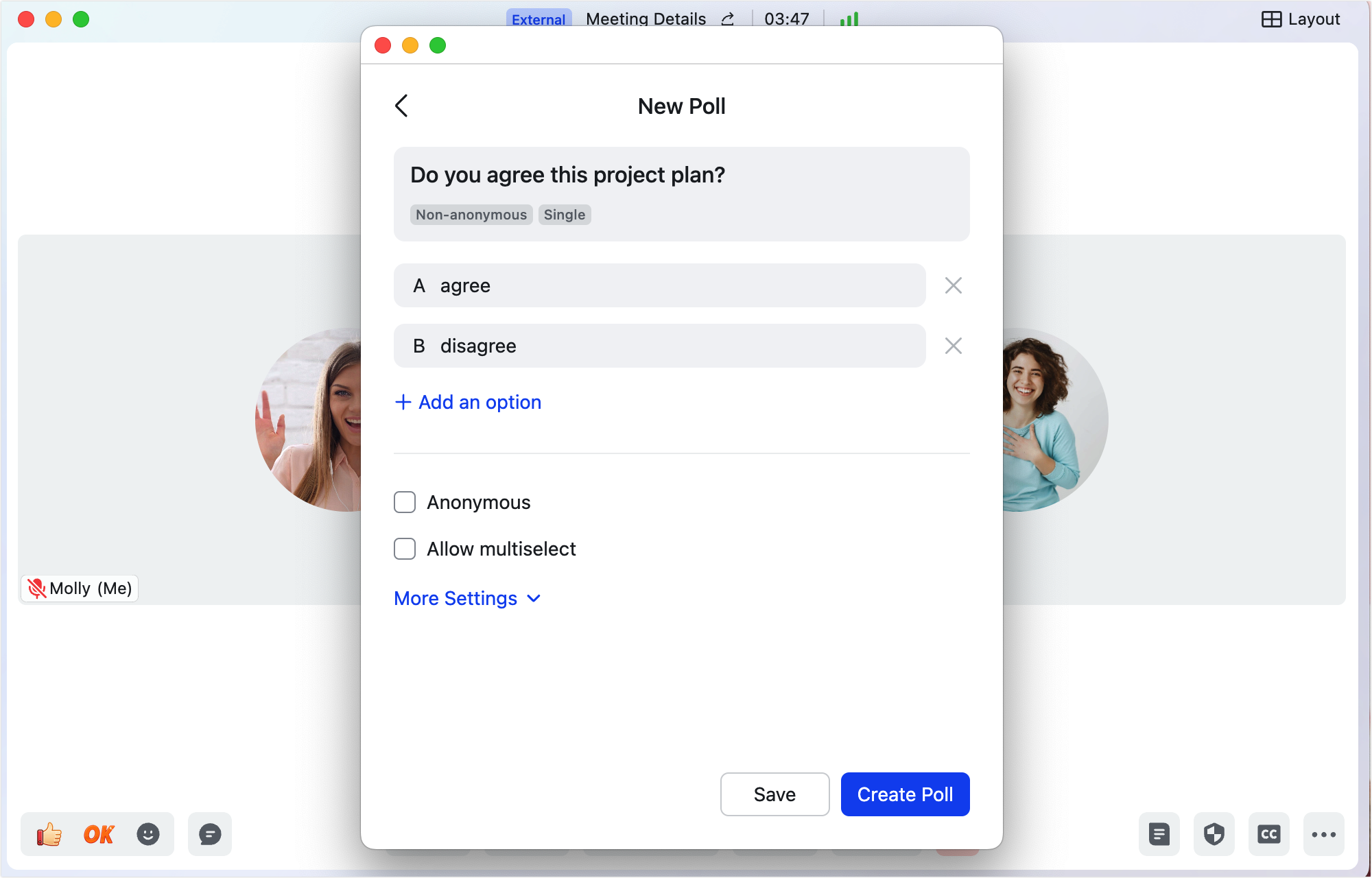 Hold polls during meetings