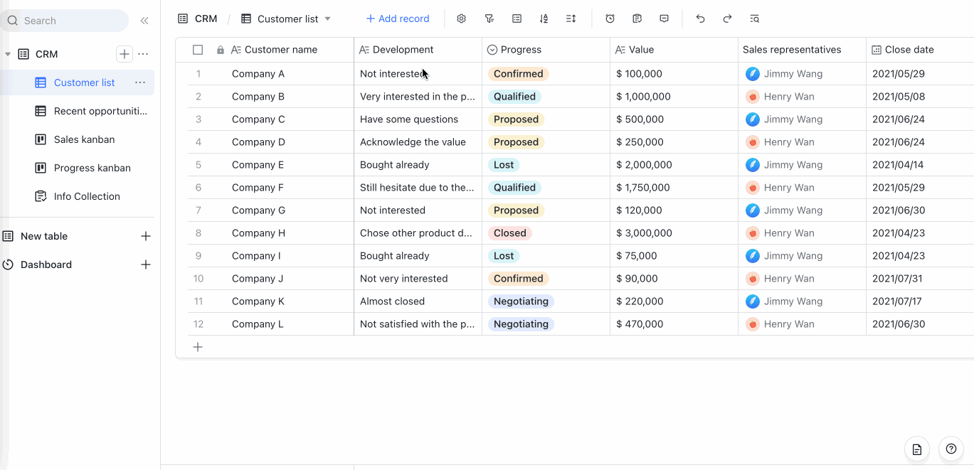 Use form views in Base