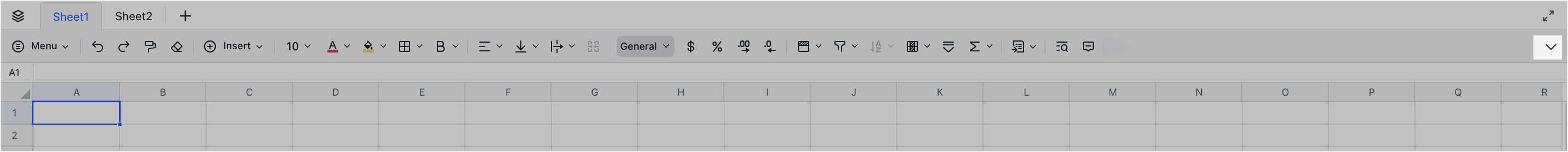 Use the toolbar in Sheets